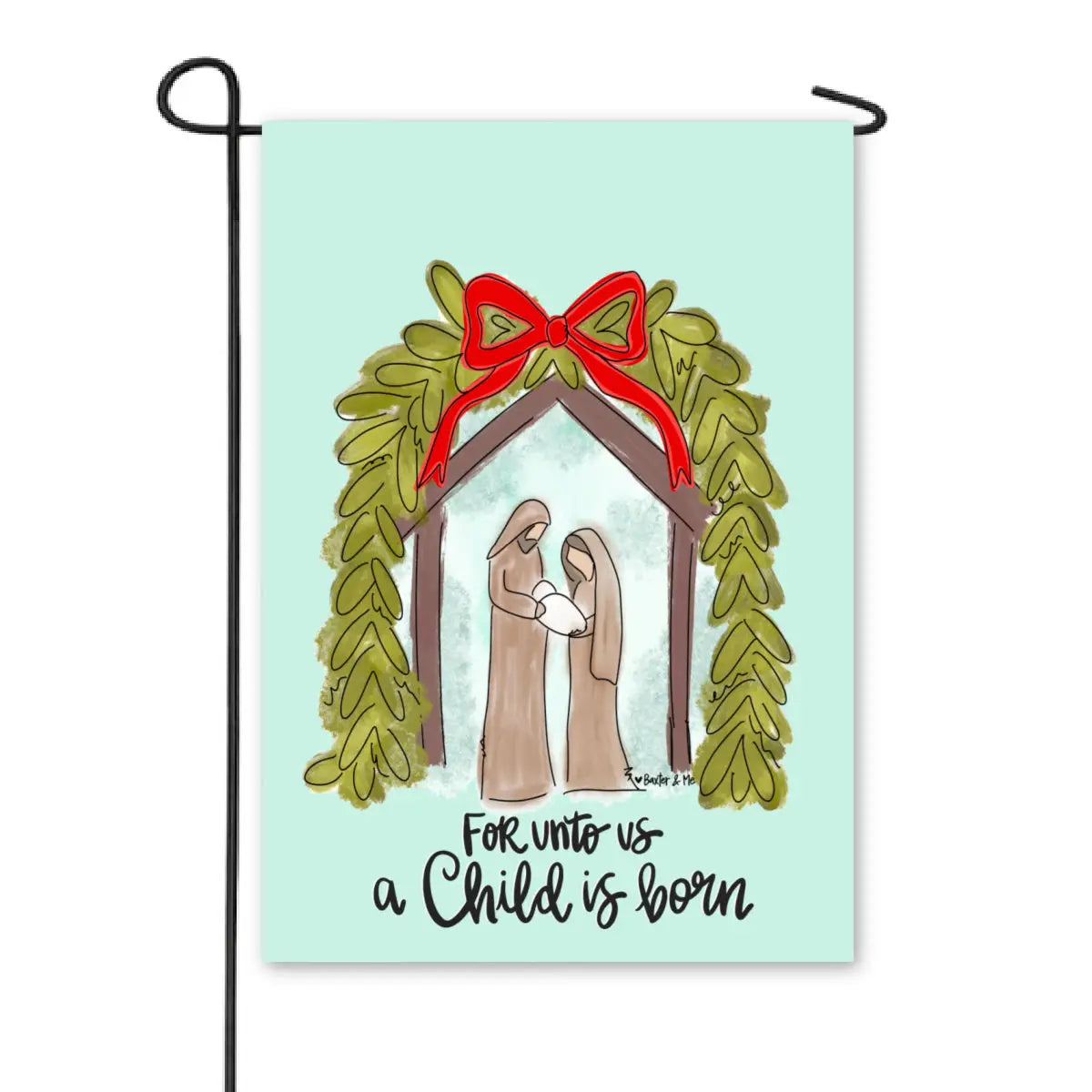 For Unto Us a Child is Born Manger Garden Flag – Vine + Branch Florist