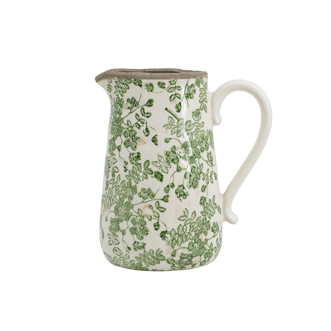 Vintage Green Ivy Print Pitcher – Vine + Branch Florist