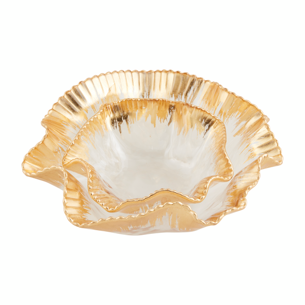 Gold Edge Ruffle Bowl Set – Vine + Branch Florist
